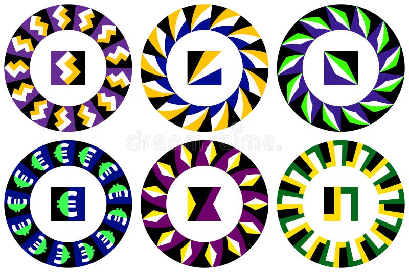 Dynamic Circular Borders with Bold Colors and Optical Illusion Effects ...