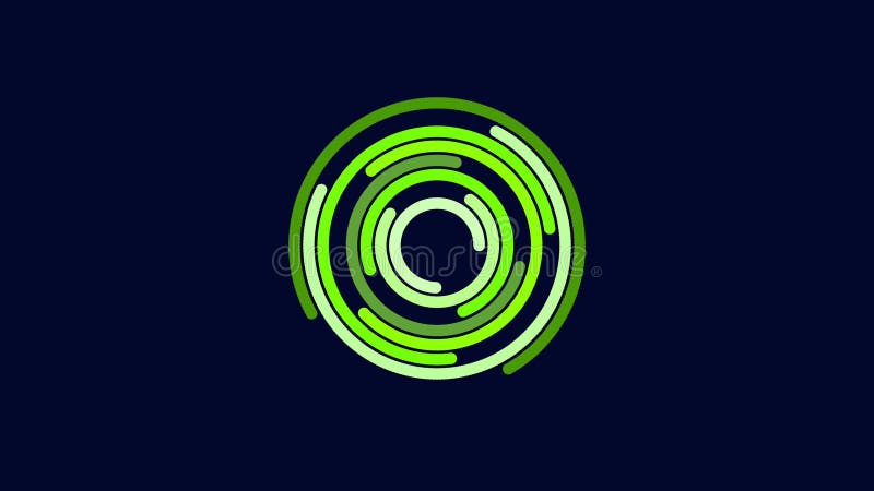 Dynamic Circular Design with Vibrant Green Ring on Dark Background ...
