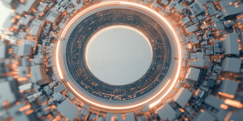 A Dynamic Circular Formation Showcases Interconnected Digital ...