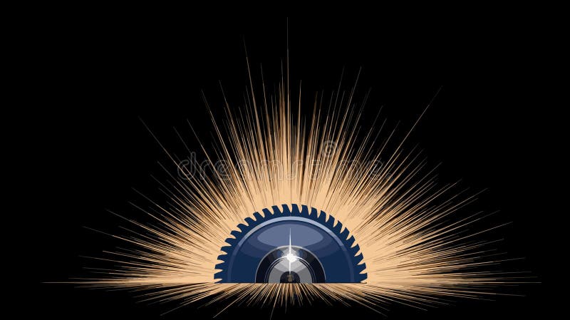 Dynamic Circular Saw Blade with Radiating Sparks Stock Illustration ...
