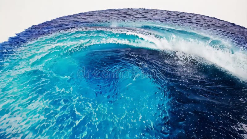 Dynamic Circular Splash of Ocean Water Forming a Vortex on White ...