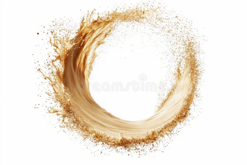 A Dynamic Circular Splash of Sand, Captured in Motion and Set Against a ...