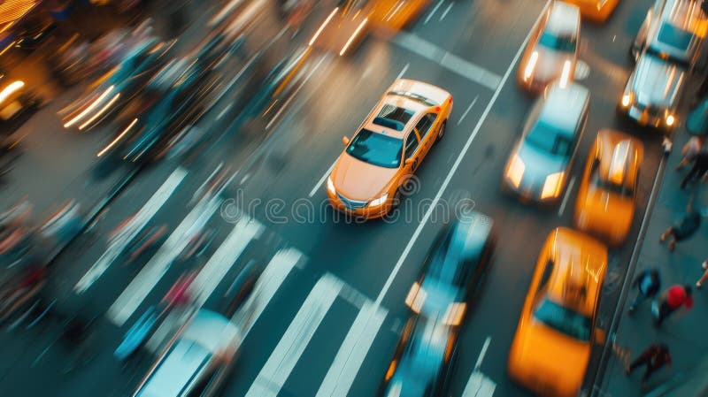 Dynamic City Scene with Blurred Motion. Stock Illustration ...