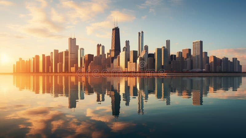 Dynamic Cityscape of Chicago Stock Image - Image of asia, abstract ...