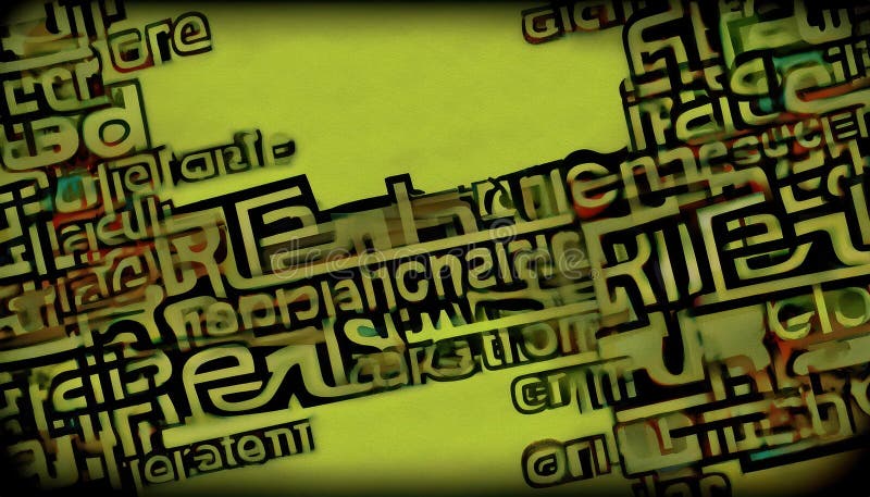 Striking Artwork Showcasing Repetitive Typography Layered on a Vibrant ...