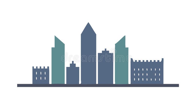 Dynamic Cityscape Skyline Icon for Urban Development, Vector Design ...