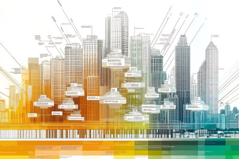 Dynamic Cityscape with Vibrant Architectural Showcase in Modern Urban ...