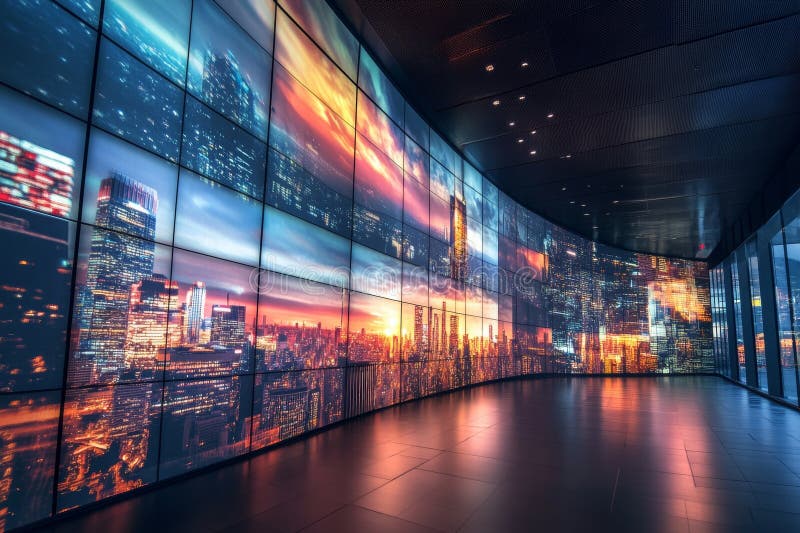 Dynamic Cityscape Video Wall Showcasing a Variety of Engaging Visual ...