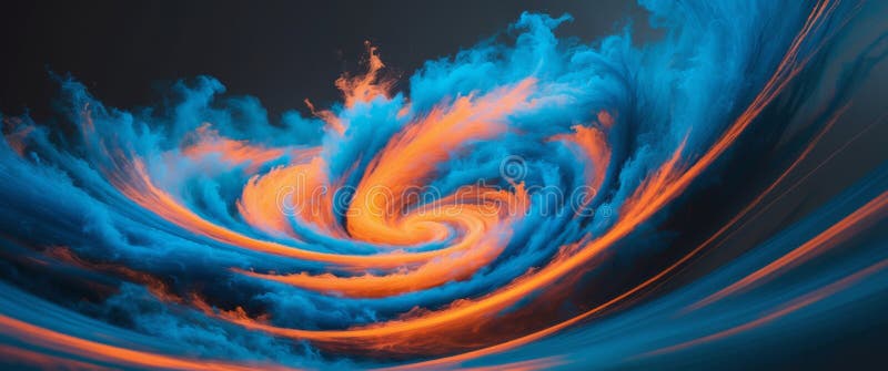 Dynamic Clash of Blue and Orange Energies Creating Visually Striking ...