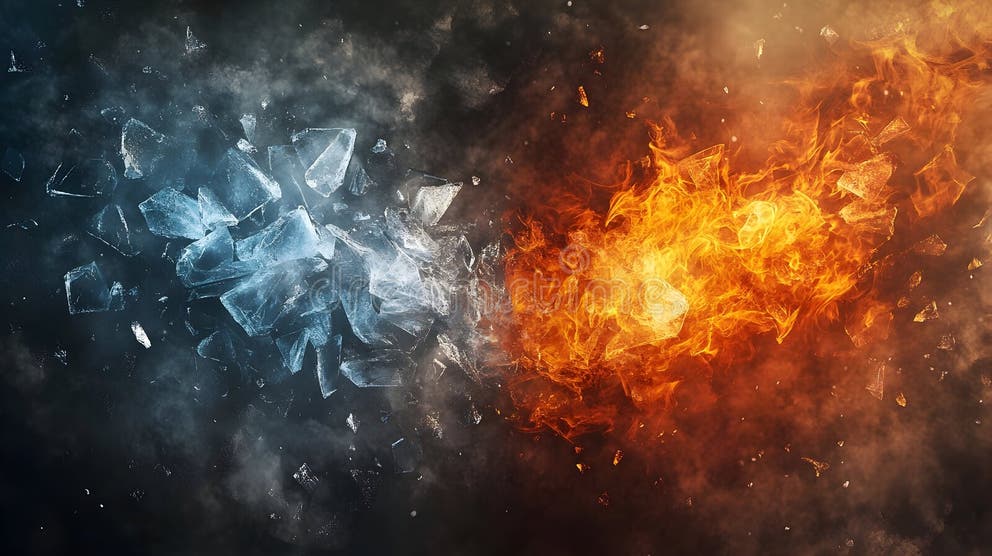 Dynamic Clash of Ice and Fire with Exploding Elements and Intense ...