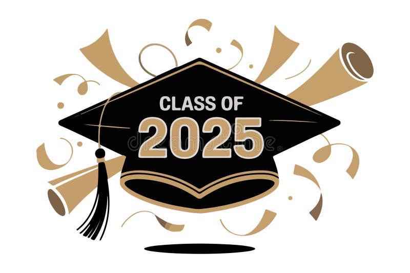 Dynamic Class of 2025 Graduation Cap Stock Vector - Illustration of ...