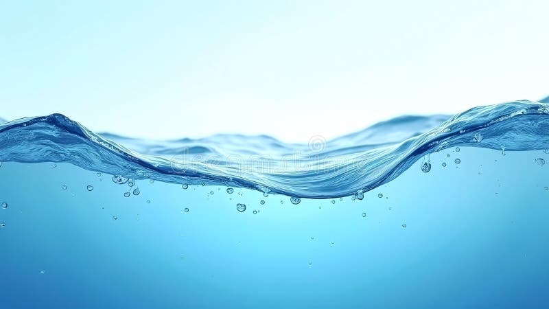 Dynamic Clear Water Scene, Fluid and Blue Stock Illustration ...
