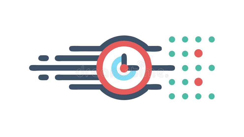 Dynamic Clock with Motion Lines, Symbolizing Fast Time or Urgency ...