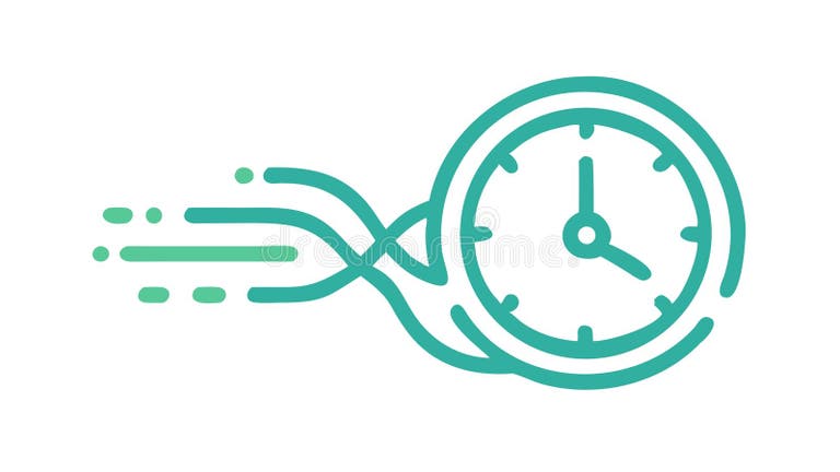 Dynamic Clock with Speed Lines for Time and Efficiency, Vector Design ...