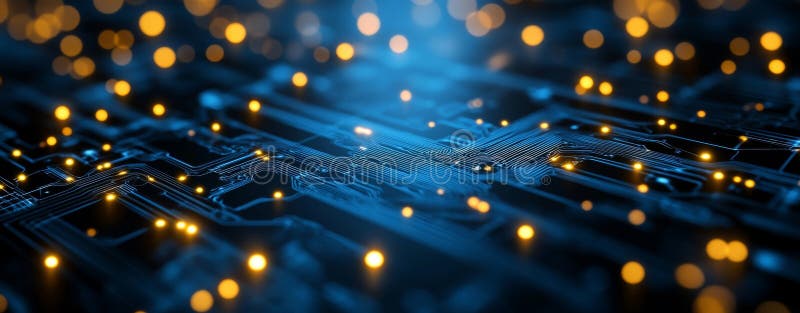 A Dynamic Close-up of Digital Circuitry, Highlighted by Vibrant Colors ...