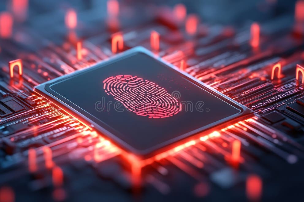 A Dynamic Close Up of Digital Fingerprint Scanner on Circuit Board ...