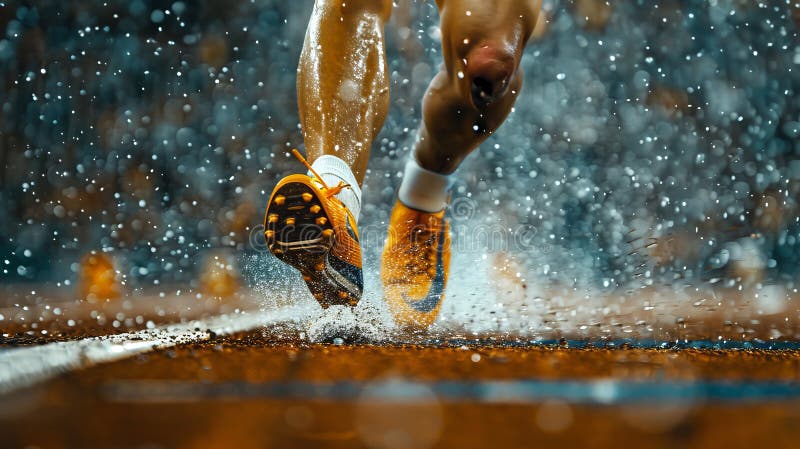 Dynamic Close-up of the Legs of a Sprinter Taking Off, in an Energetic ...