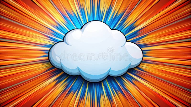 Dynamic Cloud in a Burst of Radiant Energy. Generative AI Stock ...