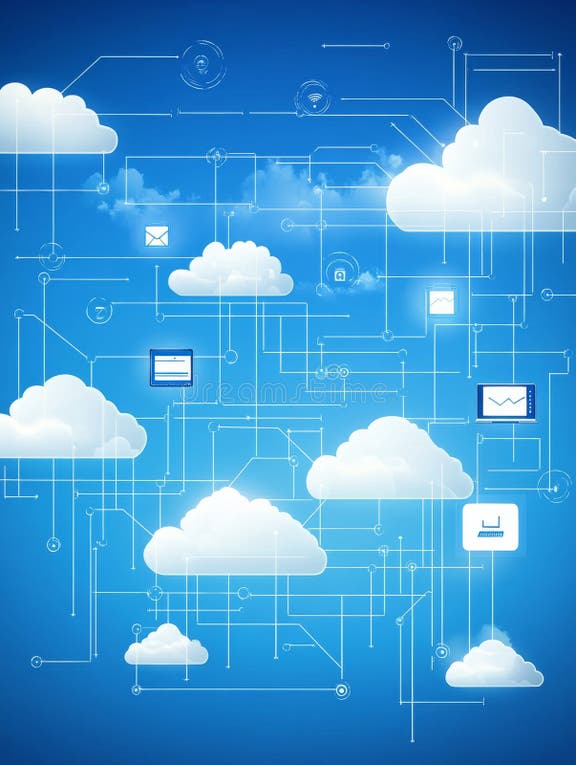 Dynamic Cloud Computing Concept Featuring Digital Elements and Vibrant ...