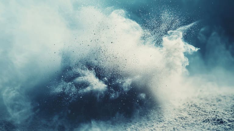 Dynamic Cloud of Dust Particles in Blue Light Stock Photo - Image of ...