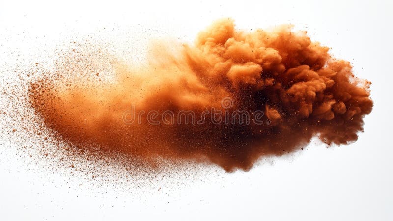 Dynamic Cloud of Orange Dust Explosion Generative AI Stock Illustration ...