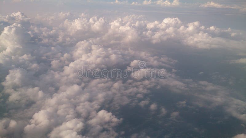 A Dynamic Cloud and Sky View from Plane. Stock Image - Image of view ...
