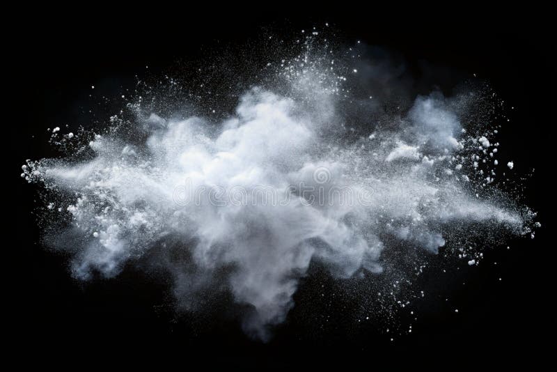 Dynamic Cloud of White Dust Particles Dispersing Stock Illustration ...