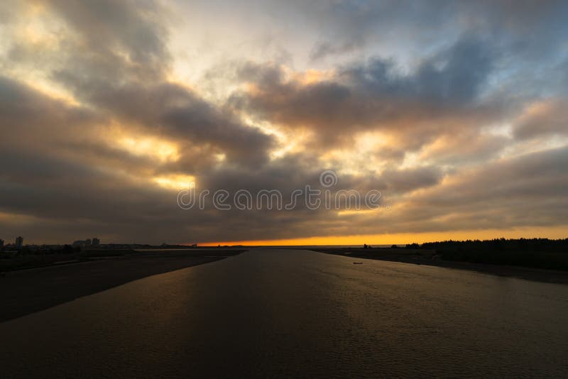 The Dynamic Clouds during the Sunset Stock Photo - Image of sunlight ...