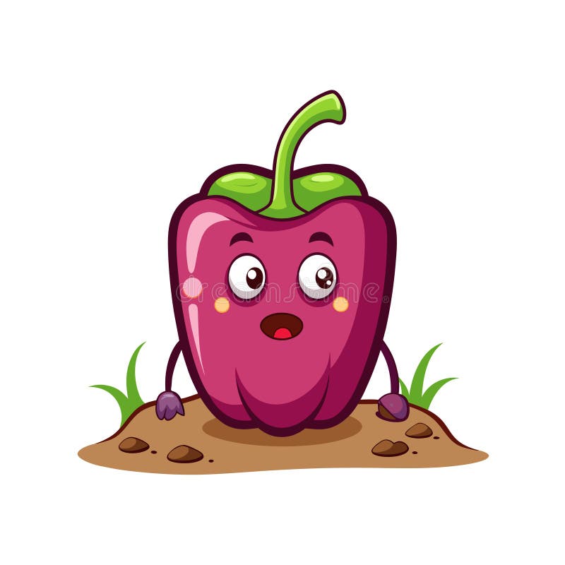 Dynamic Clumsy Bell Pepper Vegetable Designing Design Stock ...