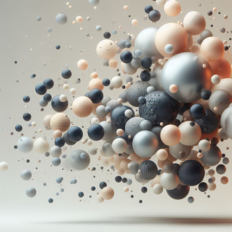 Dynamic Cluster of Monochrome Spheres Stock Illustration - Illustration ...