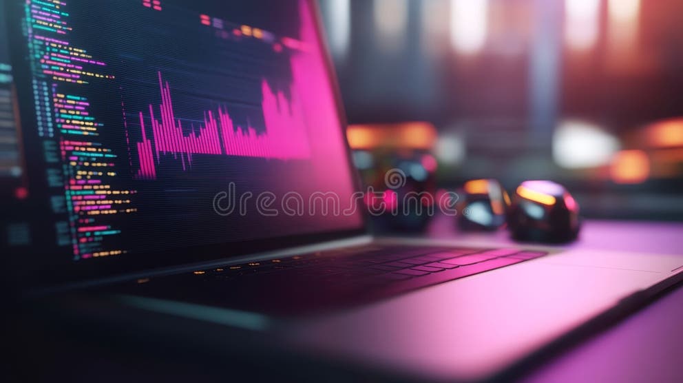 Dynamic Coding Environment with Vibrant Data Visualization on Laptop ...