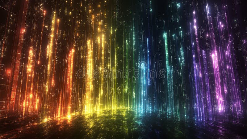 Dynamic Coding Visualization Showcasing Vibrant Color Patterns and Shifting Hues in a Digital ...