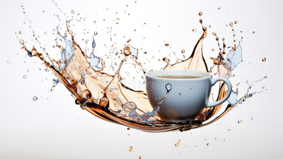 Dynamic coffe mug stock illustration. Illustration of motion - 375590311