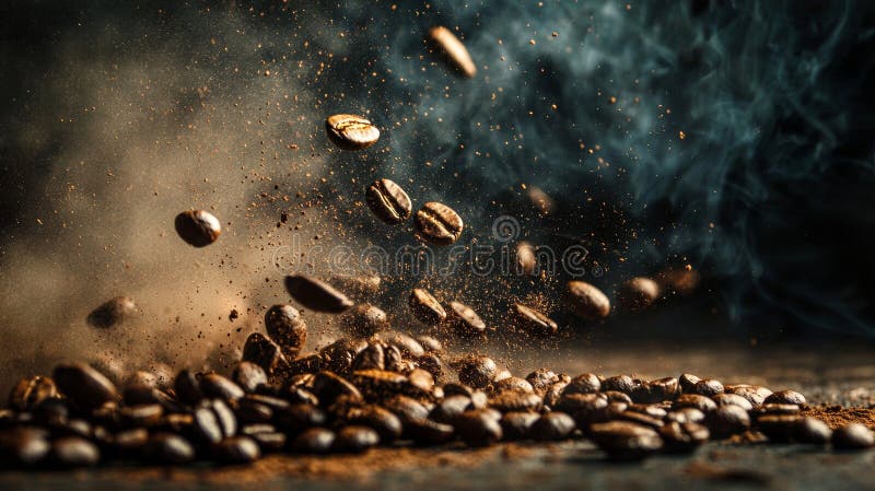 Dynamic Coffee Splash from Cup on Black Background Stock Photo - Image ...