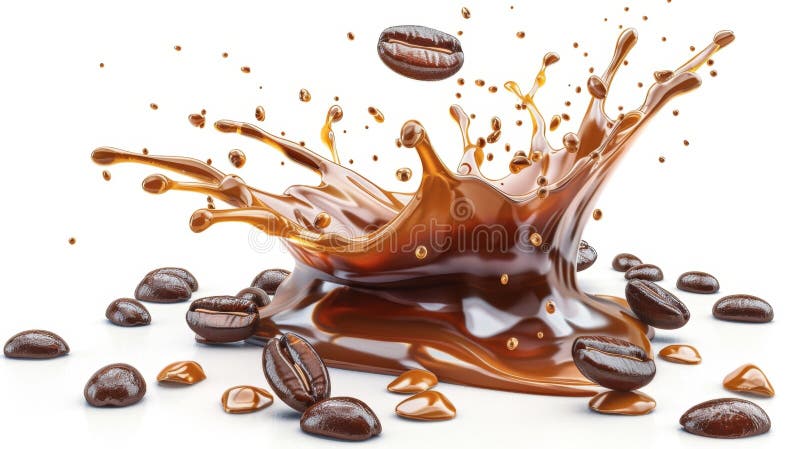 Dynamic Coffee Splash from Cup on Black Background Stock Photo - Image ...