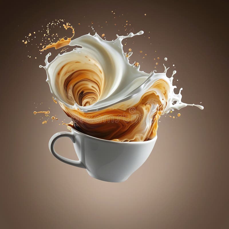 Dynamic Coffee Splash Captured in a Cup on a Minimalistic Background ...
