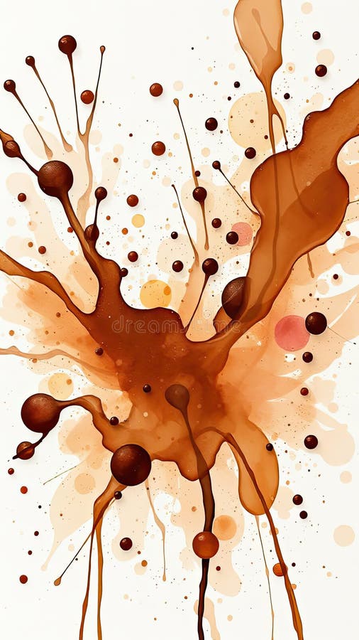 Dynamic Coffee Splash Creating Abstract Shapes and Textures Stock ...