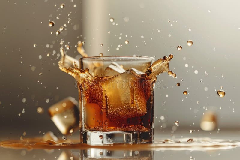 Dynamic Coffee Splash from Cup on Black Background Stock Photo - Image ...