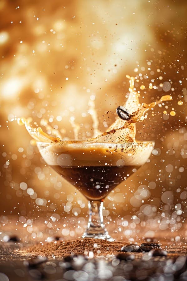 Dynamic Coffee Splash from Cup on Black Background Stock Photo - Image ...