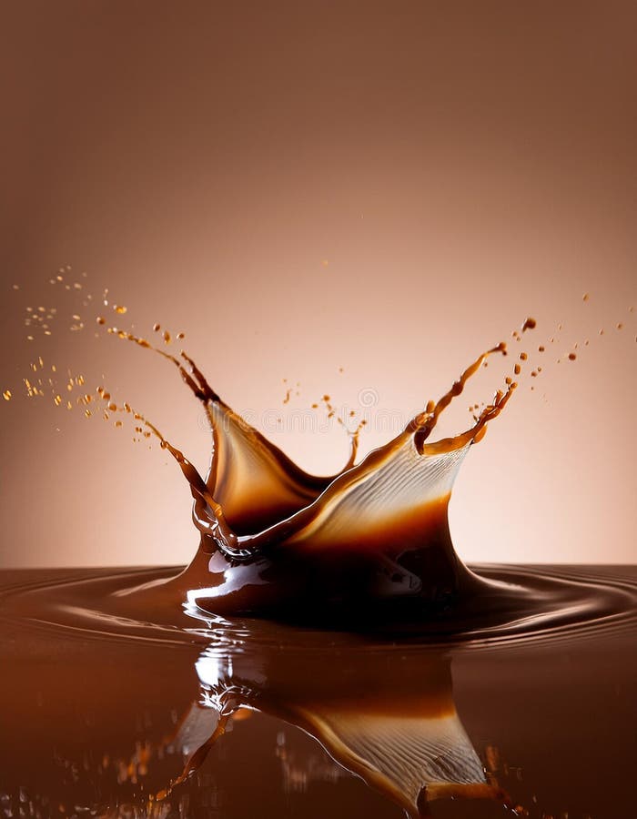 Dynamic Coffee Splash on Mocha Mousse Background Stock Photo - Image of ...