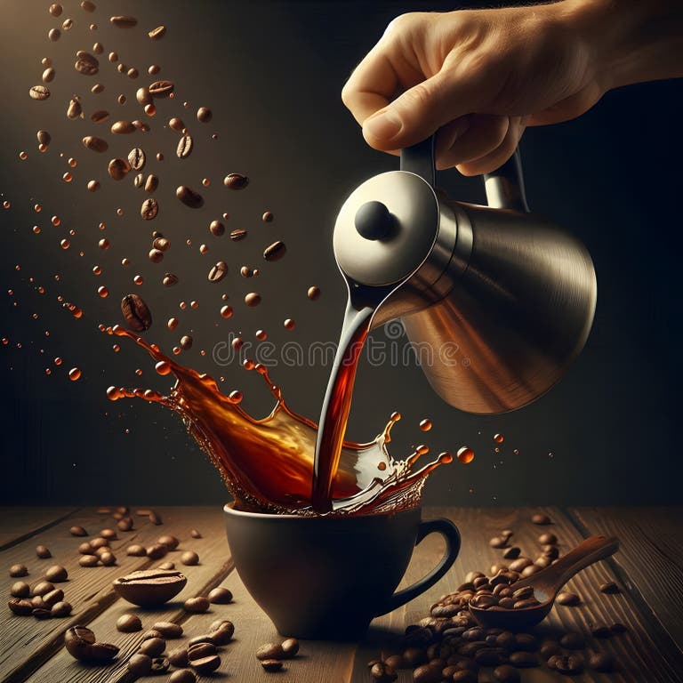 Dynamic Coffee Splash with Rich Crema Motion Stock Illustration ...