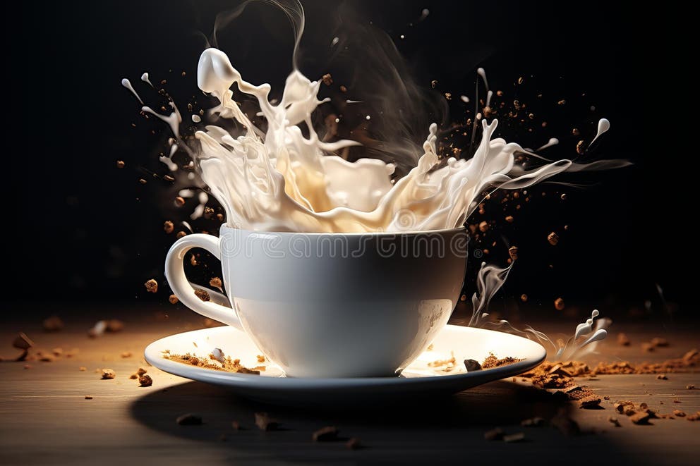 Dynamic Coffee Splash in White Cup Stock Photo - Image of freshness ...