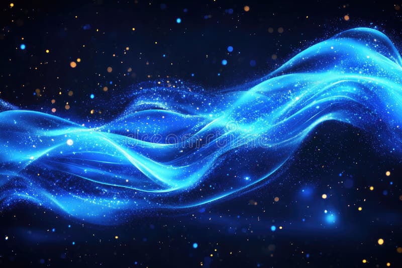 Dynamic Cold Air Flow from Conditioner Effect. Vibrant Blue Energy ...