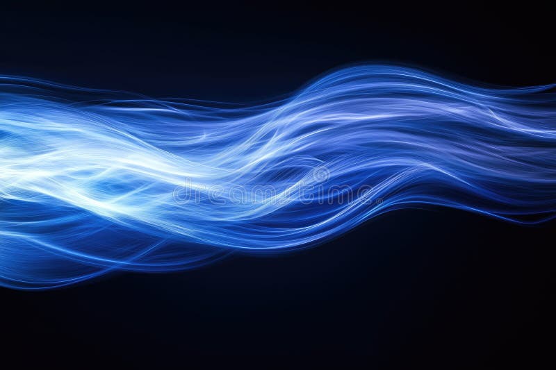 Dynamic Cold Air Flow from Conditioner Effect. Vibrant Blue Energy ...