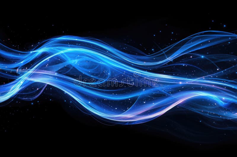 Dynamic Cold Air Flow from Conditioner Effect. Vibrant Blue Energy ...