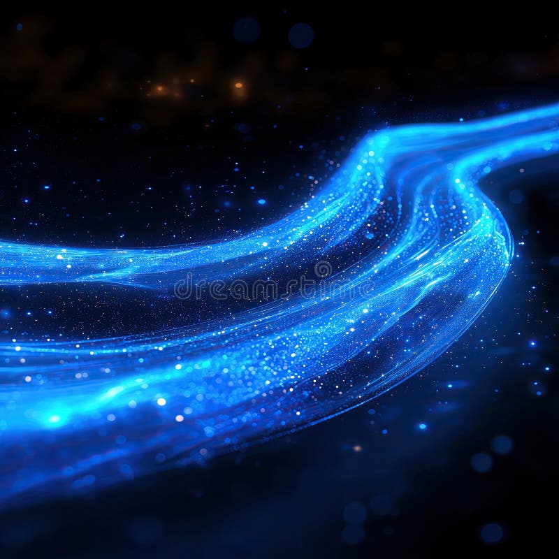 Dynamic Cold Air Flow from Conditioner Effect. Vibrant Blue Energy ...