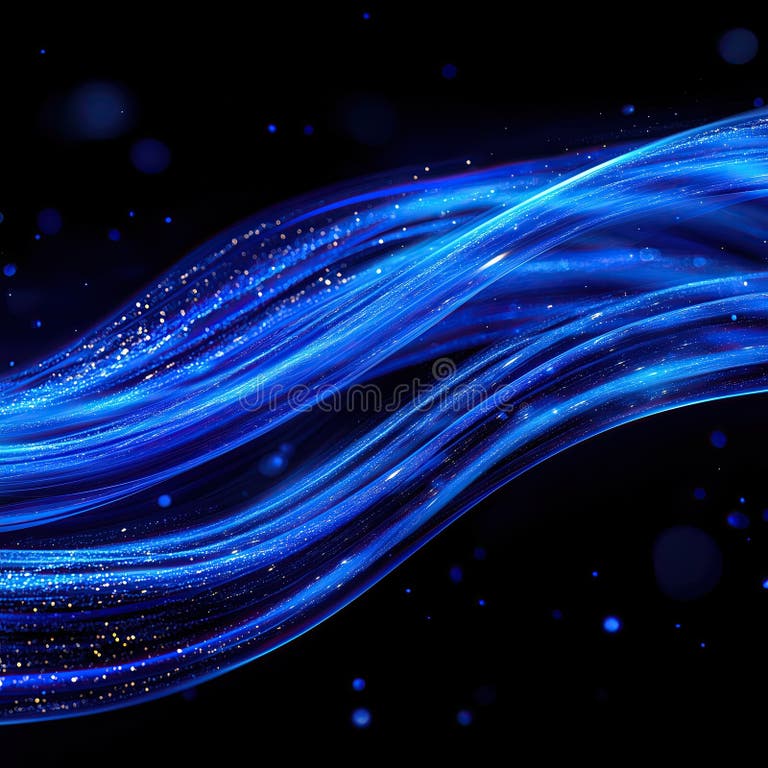 Dynamic Cold Air Flow from Conditioner Effect. Vibrant Blue Energy ...