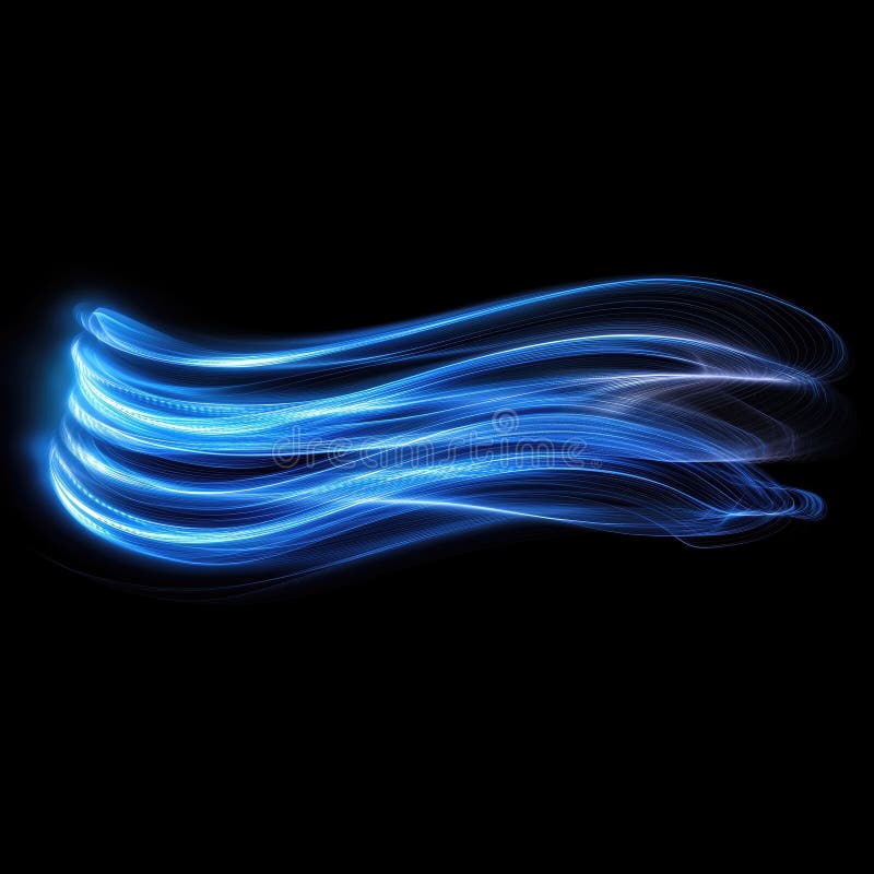 Dynamic Cold Air Flow from Conditioner Effect. Vibrant Blue Energy ...