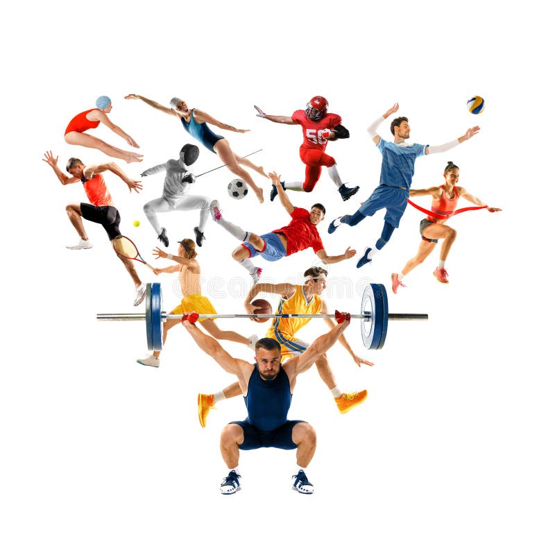 Dynamic Collage of Athletes in Action from Various Sports. Image ...