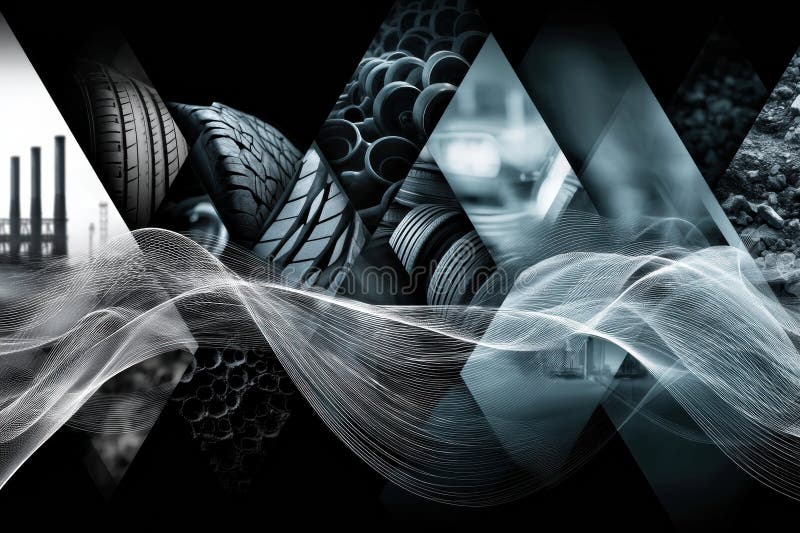 Dynamic Collage Showcasing Tires, Engines, Smoke, and Movement Lines in ...